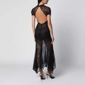 Attico Lace High Neck Midi Dress