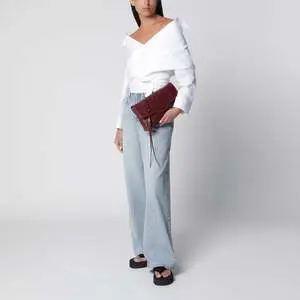 Balenciaga Le City Pouch In Merlot Leather - Red