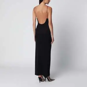Saint Laurent Backless Viscose Maxi Dress