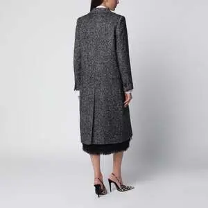 Tagliatore Single-breasted Herringbone Coat In Wool Blend