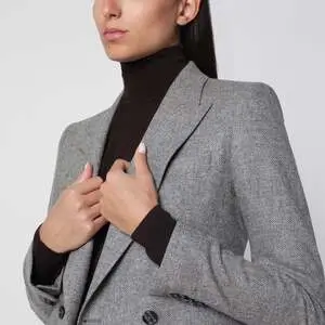 Tagliatore Double-breasted Jacket With Herringbone Pattern In Wool And Cashmere
