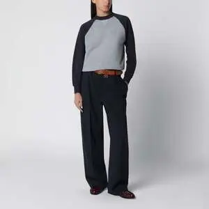 Miu Miu Cotton Colour-blocked Crewneck Sweatshirt