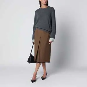 Prada Slate Wool And Cashmere Sweater