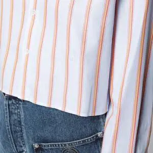JW Anderson Cropped Striped Cotton Shirt