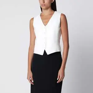 Max Mara Linen Canvas Waistcoat - White