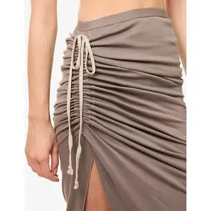 Rick Owens Edfu Slit Cotton Maxi Skirt