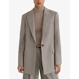 REISS Briony Belted-waist Single-breasted Wool-blend Blazer