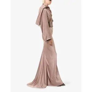 Rick Owens Coda Ribbed-panel Satin Maxi Skirt