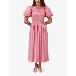 RO&ZO Stripe-pattern Shir Woven Midi Dress