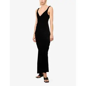 Rick Owens Strutter Cowl-neck Velvet Maxi Dress