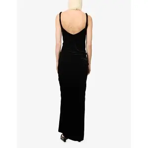 Rick Owens Strutter Cowl-neck Velvet Maxi Dress
