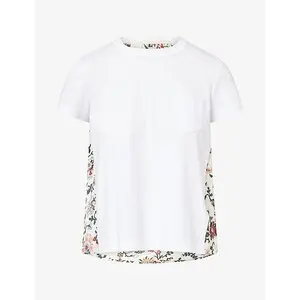 Sacai Contrasting Floral Cotton Top