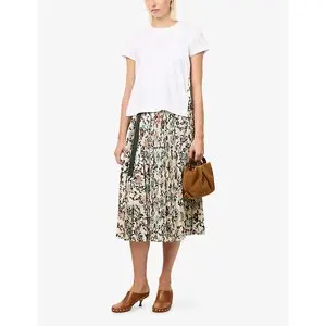 Sacai Contrasting Floral Cotton Top
