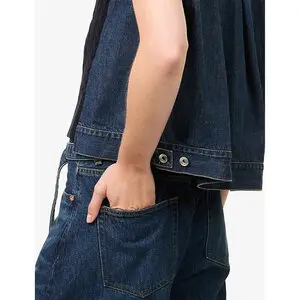 Sacai Short-sleeve Cable Knit Top