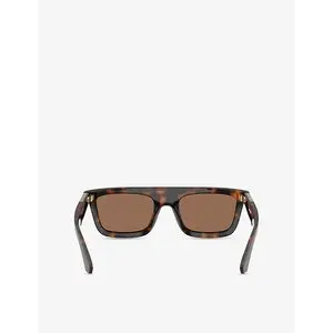 Burberry Be4451u Rectangular-frame Tortoiseshell Injected Sunglasses