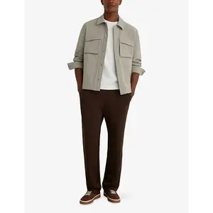 REISS Divide Patch-pocket Button-up Stretch-woven Overshirt