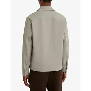 REISS Divide Patch-pocket Button-up Stretch-woven Overshirt