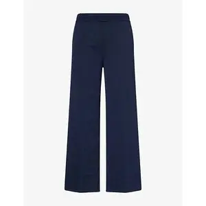 CFCL Soft Milan Semi Wide-leg Knitted Trousers - Navy