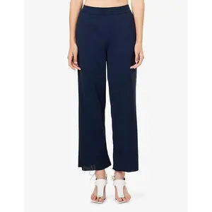 CFCL Soft Milan Semi Wide-leg Knitted Trousers - Navy