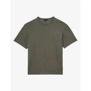 REISS Huxley Crewneck Relaxed-fit Cotton T-shirt - Khaki Green