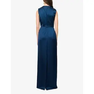 Erdem Draped Embroidered Satin Maxi Dress