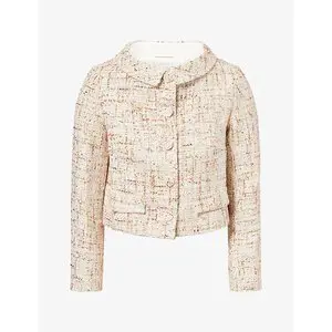 Huishan Zhang Boxy Round-collar Tweed Jacket