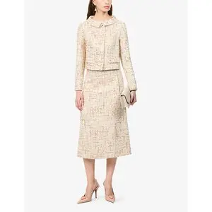 Huishan Zhang Boxy Round-collar Tweed Jacket