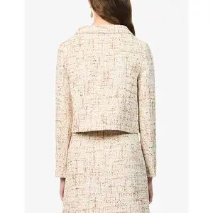 Huishan Zhang Boxy Round-collar Tweed Jacket