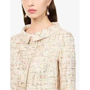 Huishan Zhang Boxy Round-collar Tweed Jacket