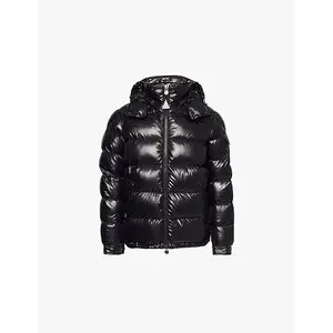 Moncler Maya Logo-patch Padded Puffer Jacket - Black