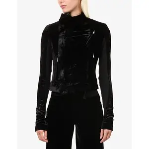 Rick Owens Biker High-neck Velvet Jacket