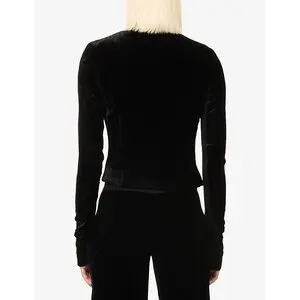 Rick Owens Biker High-neck Velvet Jacket