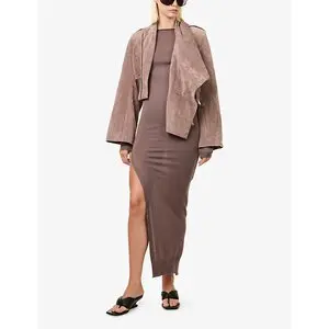 Rick Owens Long-sleeve Slit Wool Maxi Dress