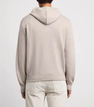 JACOB COHЁN Wool-silk Knitted Zip-up Hoodie - Beige