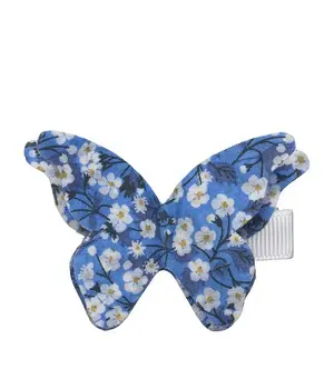 Trotters Cotton Floral Print Hair Clip - Blue