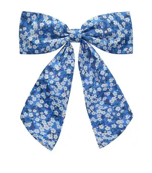 Trotters Cotton Floral Bow Hair Clip - Blue