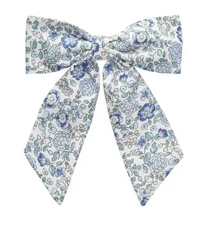 Trotters Cotton Floral Bow Hair Clip - Blue