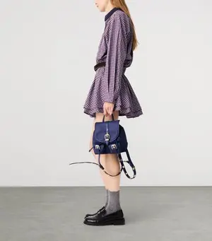 Maje Cotton Check Mini Shirt Dress