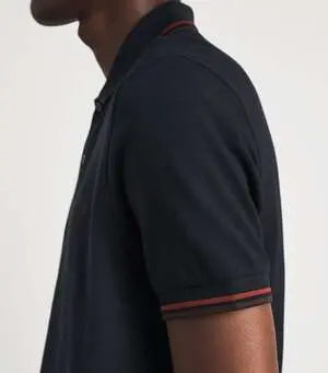 Fred Perry Cotton Twin Tipped Polo Shirt - Navy