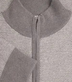 N.peal Organic Cashmere Birdseye Zip-up Cardigan