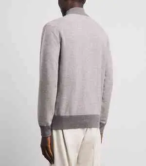 N.peal Organic Cashmere Birdseye Zip-up Cardigan