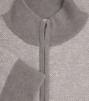 N.peal Organic Cashmere Birdseye Zip-up Cardigan