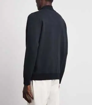 N.peal Cashmere Quarter Zip Temple Sweater - Navy