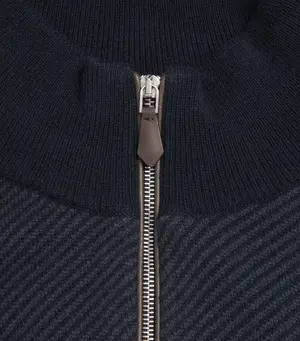 N.peal Cashmere Quarter Zip Temple Sweater - Navy