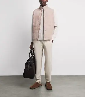 N.peal Reversible Organic Cashmere And Suede Gilet