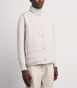 N.peal Reversible Organic Cashmere And Suede Gilet