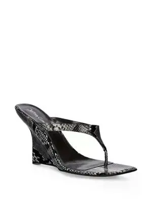 Jeffrey Campbell Romee Snakeskin-effect Wedge Sandals