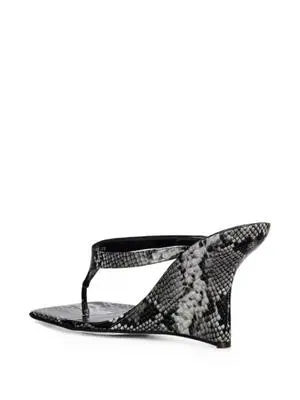 Jeffrey Campbell Romee Snakeskin-effect Wedge Sandals