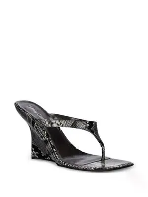 Jeffrey Campbell Snakeskin-effect Wedge Sandals - Grey