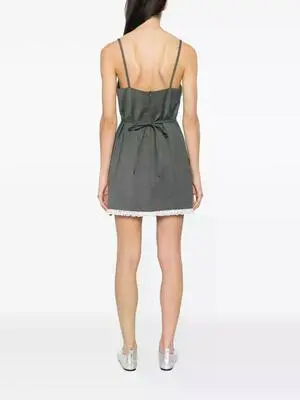 Maje Bow-detail Lace-trim Mini Dress